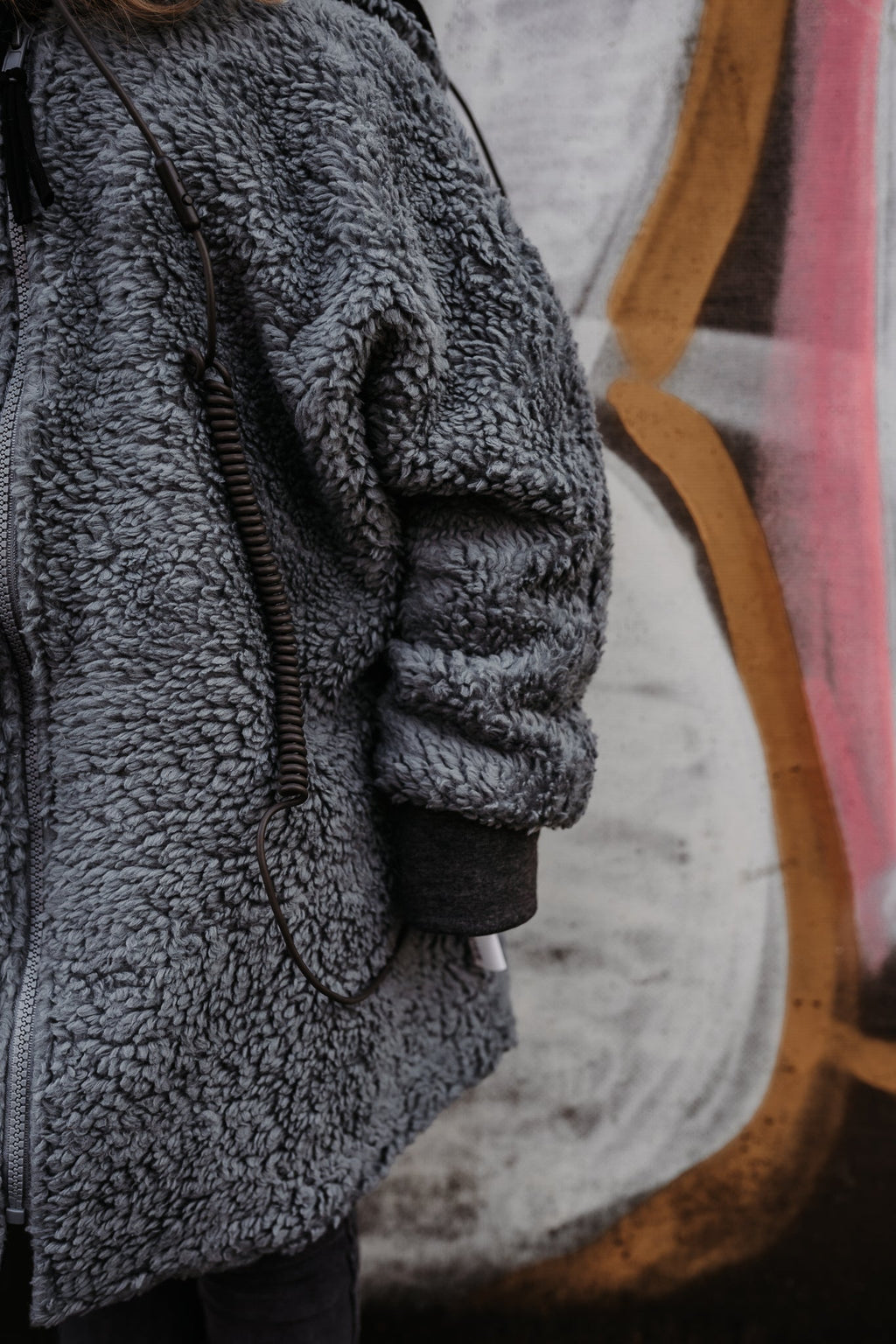 Oversizejacke Teddyfell Dunkelgrau